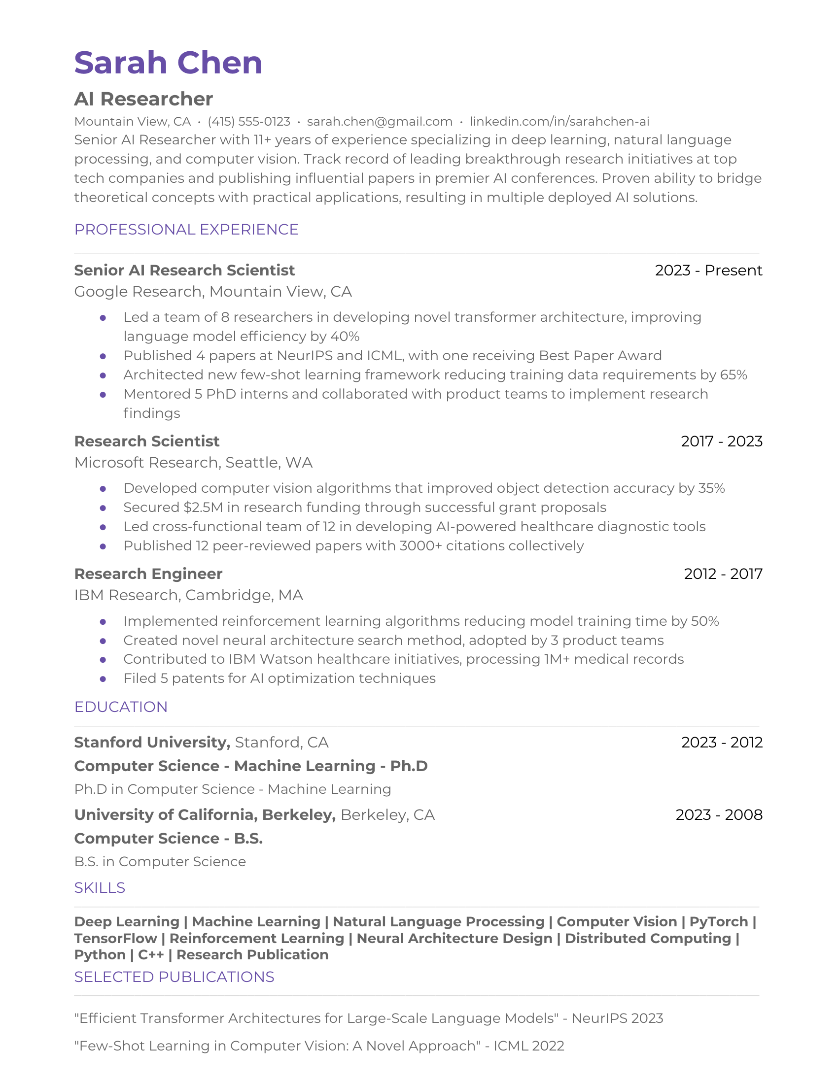 Ai Researcher In Technology Resume Examples Tips For 2025 Careerday